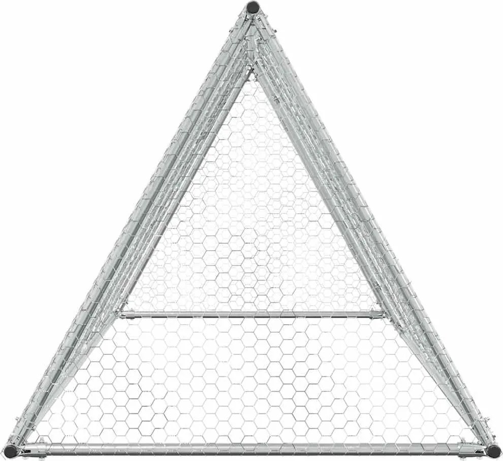 Klec pro kuřata stříbrná 200 x 105 x 91 cm pozinkovaná ocel 172557
