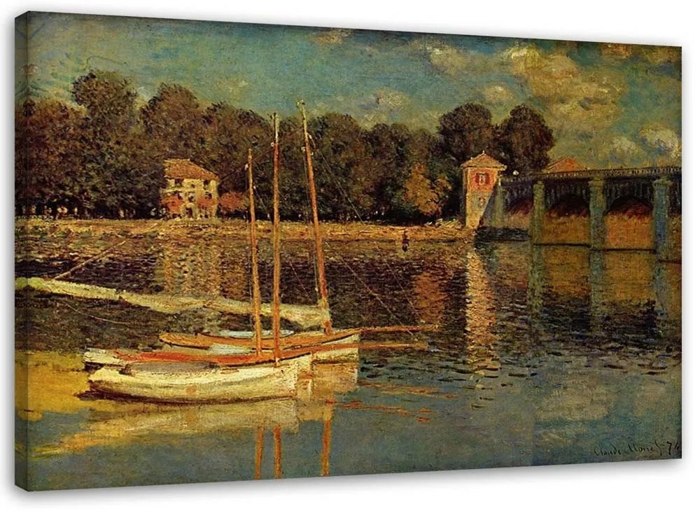 Obraz na plátně REPRODUCTION Most v Argenteuil C.Monet - 90x60 cm