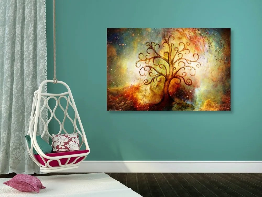 Obraz strom života s abstrakcí vesmíru - 90x60 cm