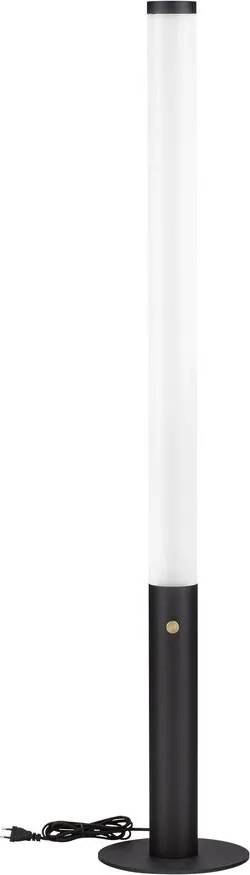 Matně černá ocelová LED stmívatelná stojací lampa se stínidlem z akrylového skla (výška 141 cm) Glaze – Nova Luce