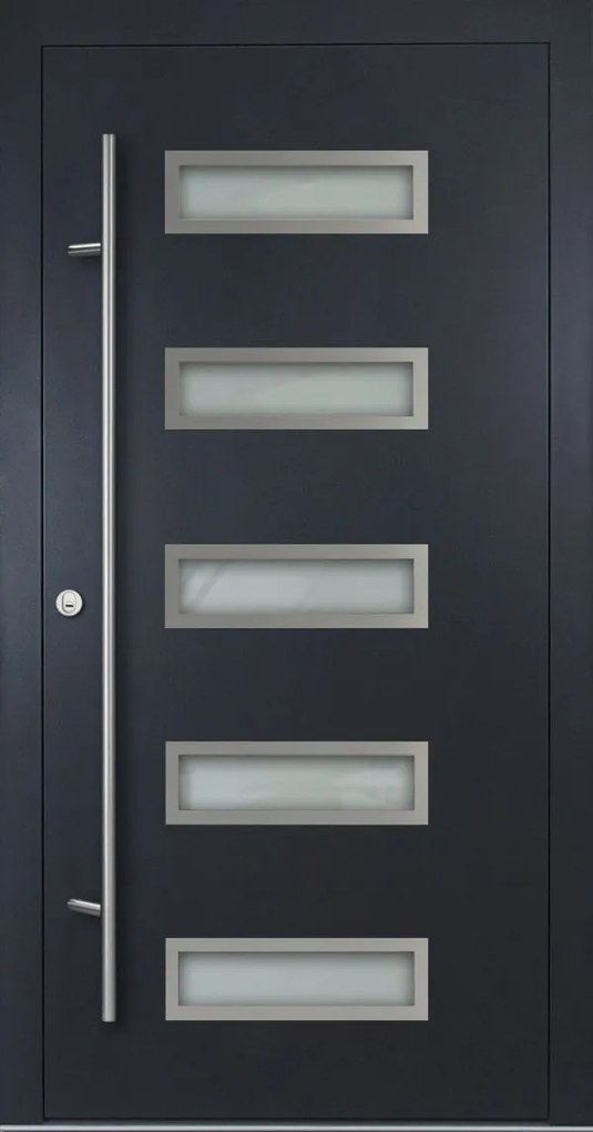 FM Turen - Feldmann & Mayer Vchodové dveře s ocelovým opláštěním FM Turen model DS11 Orientace dveří: Levé, otevírání dovnitř, Dekor: Antracit, Standardní rozměr dveří včetně rámu: 98 cm x 208 cm - vnější rozměr rámu