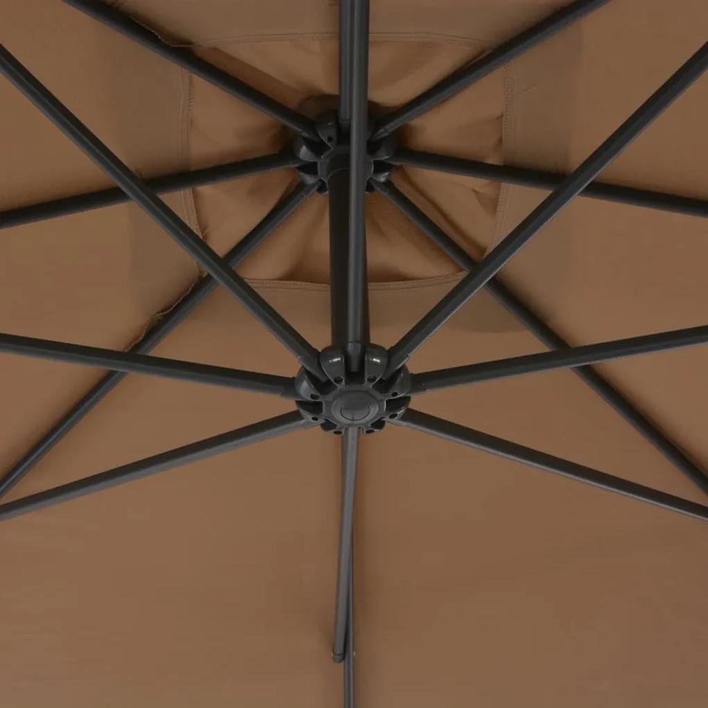 Konzolový slunečník s ocelovou tyčí 300 cm barva taupe,  44876