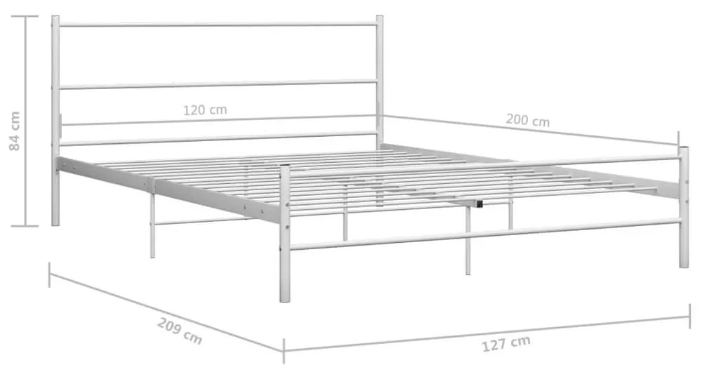 Petromila Rám postele bílý kov 120 x 200 cm