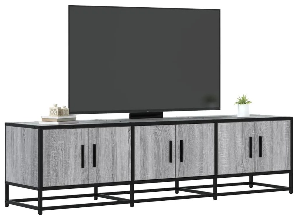 TV skříňka šedá sonoma 150 x 35 x 41 cm kompozitní dřevo a kov