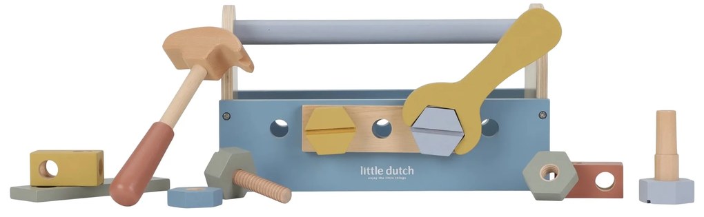 Little Dutch Dřevěný box s nářadím Blue