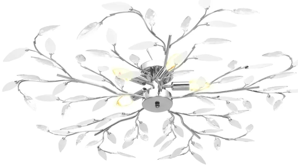 vidaXL Marketos Stropní svítidlo s akrylovými lístky pro 5 žárovek E14 bílé