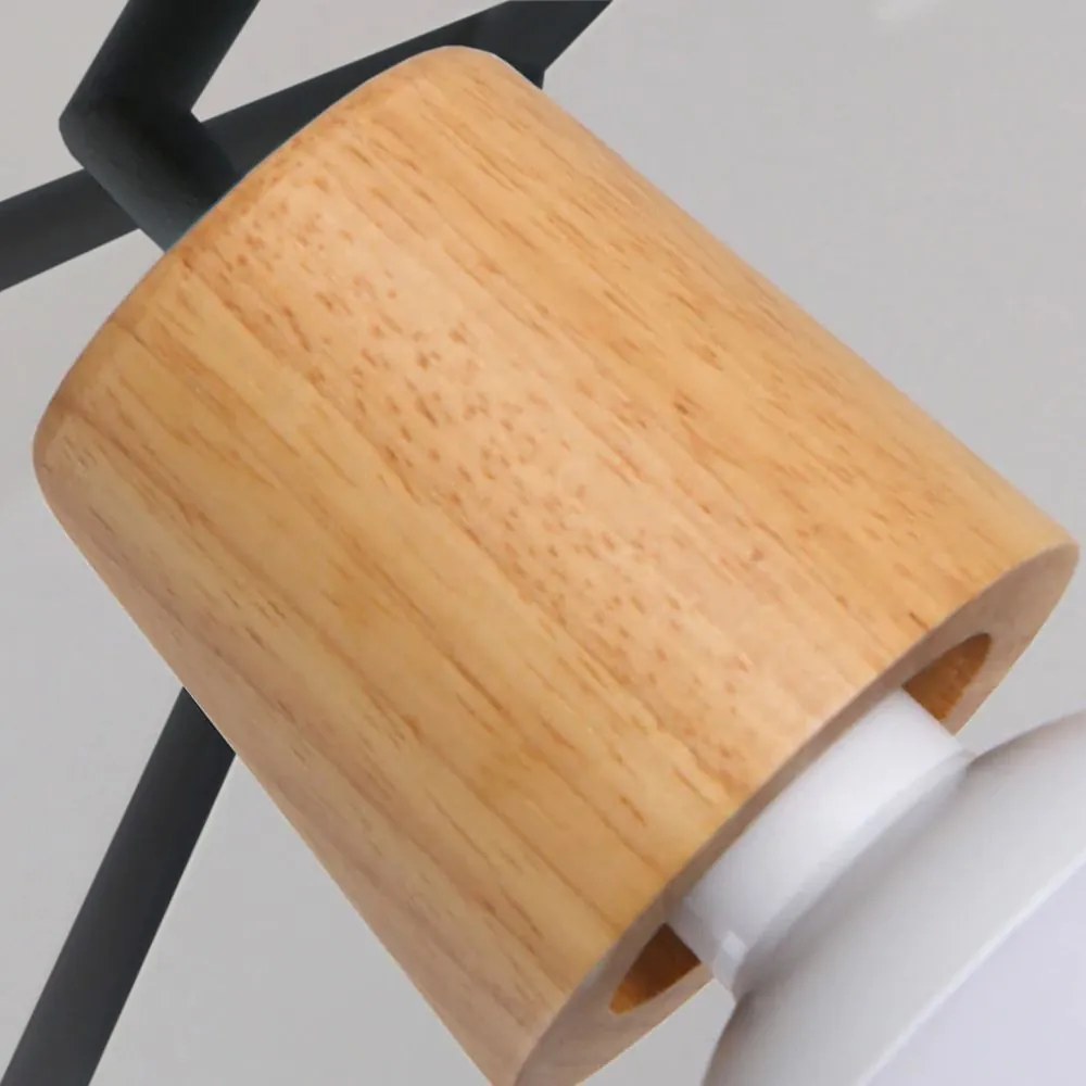 Toolight - Skandinávská kovová stropní lampa 5xE27 60W APP694-5C, černá-hnědá, OSW-05465