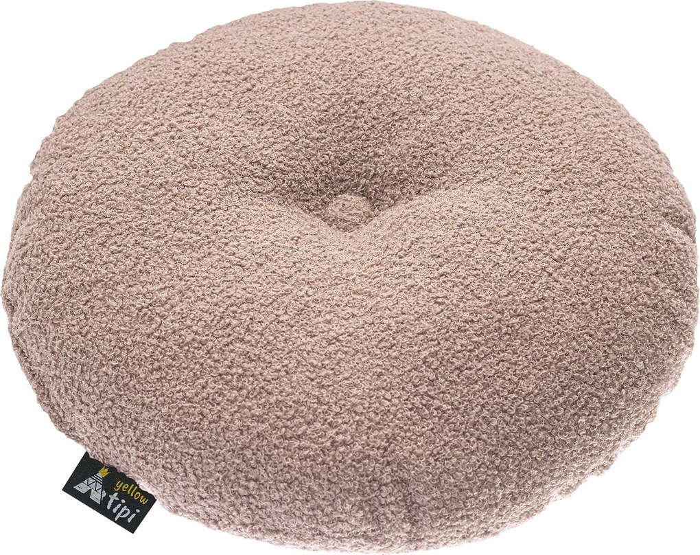 Sametový polštář s knoflíkem barva růžová látka pletený vzor