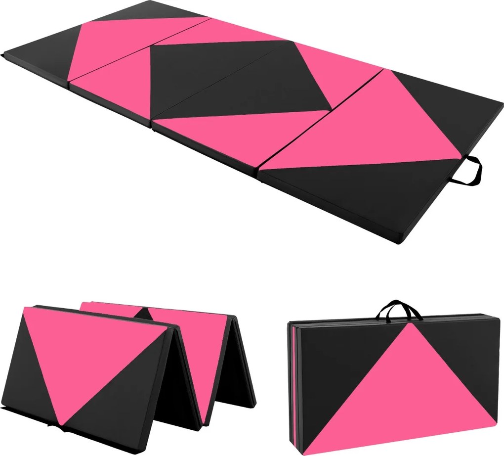 Costway 240 cm skládací gymnastická podložka 240 cm x 117 cm x 5 cm