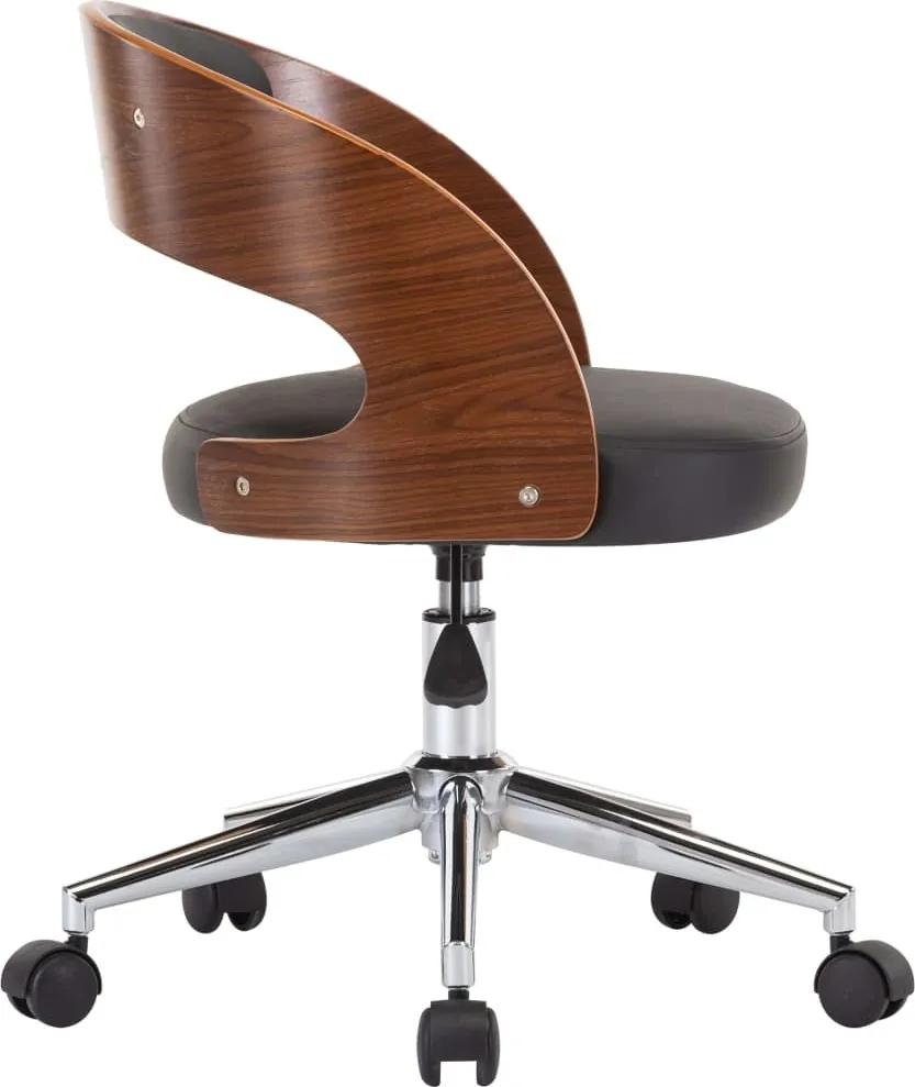 vidaXL Otočné jídelní židle 4 ks ohýbané dřevo a textil [3054918] Barva: Šedá