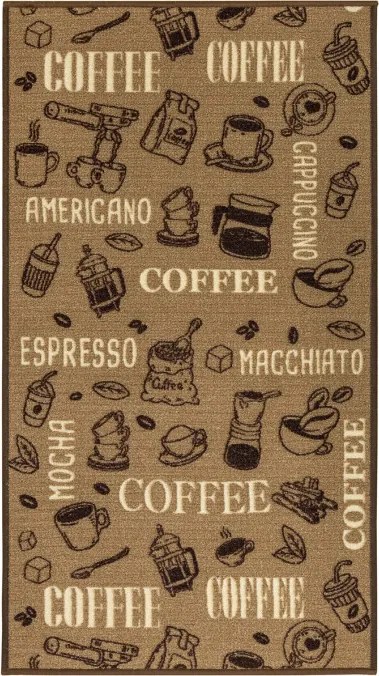 Protiskluzový koberec / běhoun Coffee 04 hnědý / béžový