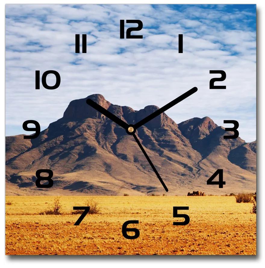Wallmuralia Skleněné hodiny čtverec Namíbie skály 30x30 cm