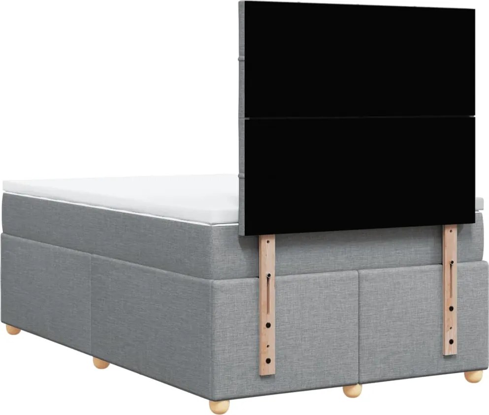 Box spring postel s matrací světle šedá 120 x 200 cm textil 3291247