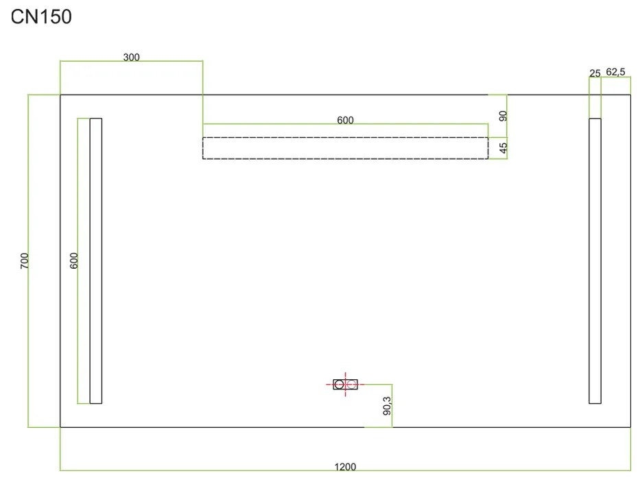 Mereo Mereo, Zrcadlo 120x70 cm s LED osvětlením, CN150