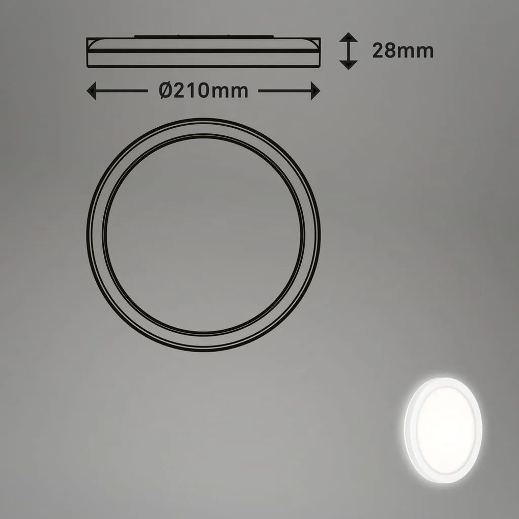 BRILO 3008016 LED venkovní svítidlo pr. 21 cm 8W 1200lm bílé (starý kód: BRILO 3008-016) - BRILO