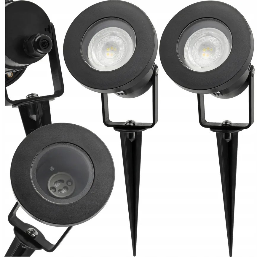 BERGE 2x LED zahradní lampa - bodové světlo GU10 - IP65 - černá