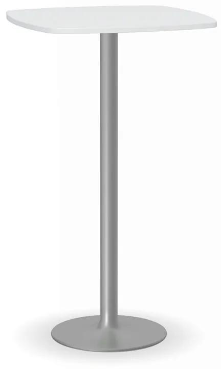Koktejlový stůl OLYMPO II, 660x660 mm, šedá podnož, deska bílá