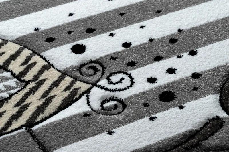 Dywany Łuszczów Dětský kusový koberec Petit C549 Birds grey - 140x190 cm