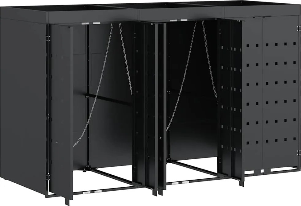 Úložný box na 3 popelnice Antracit 204 x 77,5 x 121,5 cm 3394744