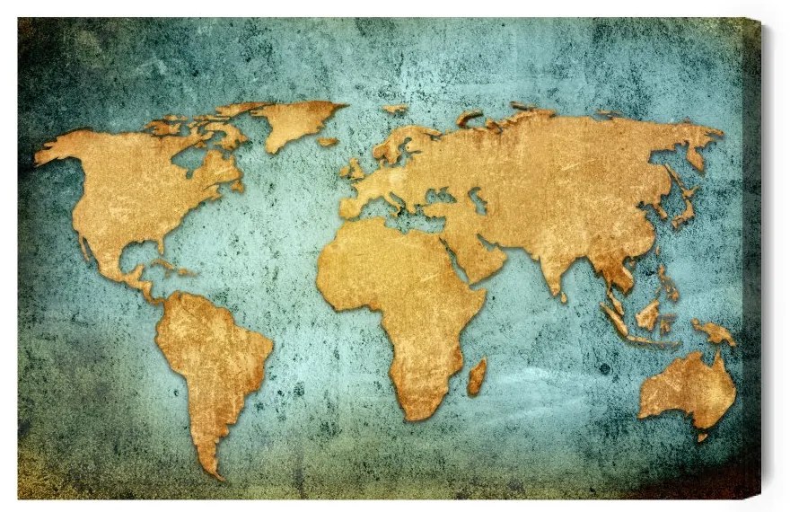 Obraz Mapa Světa V Módní Edici Nedostatek Nedostatek Přírodní plátno 120x80