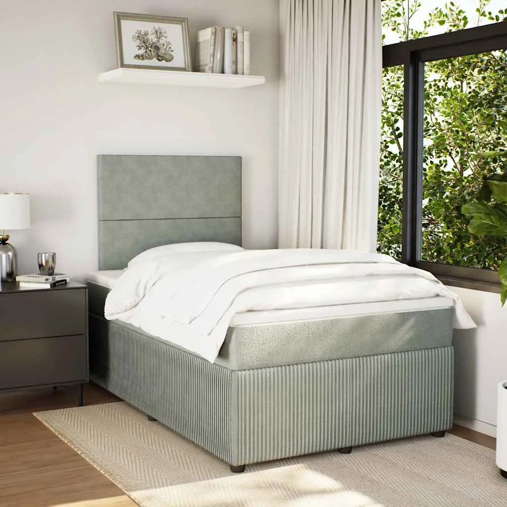 Box spring postel s matrací světle šedá 120 x 200 cm samet 3294604