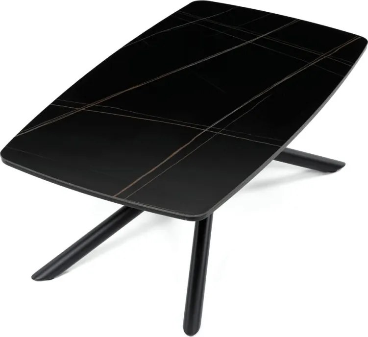 Konferenční stolek AHG-X7227 BK, slinutá keramika, mramor (120 x 70) cm