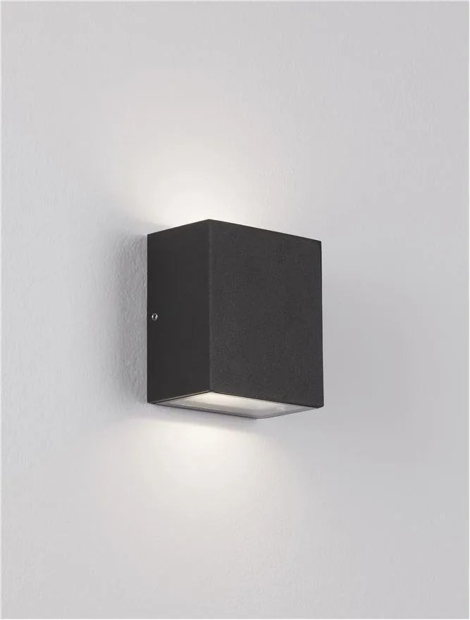 NV 9492650 Venkovní nástěnné svítidlo PARRIS antracit / čiré sklo LED 10.4W 3000K 220-240V 266st. IP65 světlo nahoru a dolů - NOVA LUCE