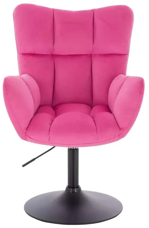 LuxuryForm DESIGN Otočné křeslo AURORA VELUR na černém talíři - tmavě růžové