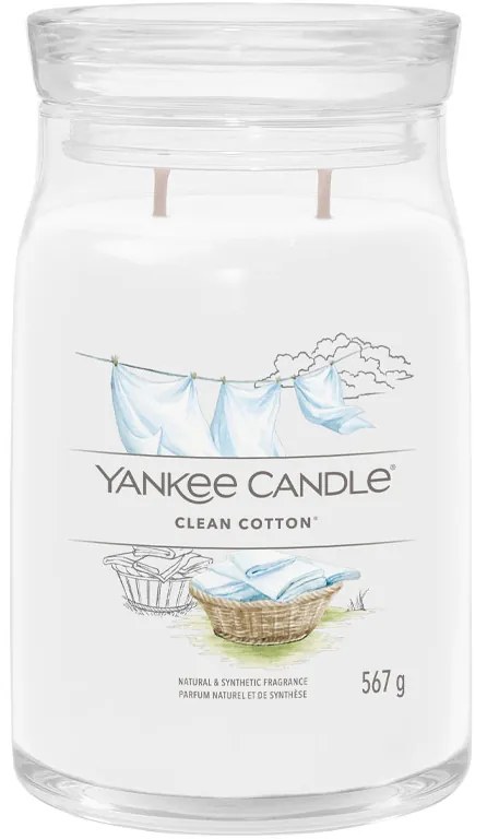 Yankee Candle – Signature svíčka Clean Cotton (Čistá bavlna) Velikost: velká 567 g