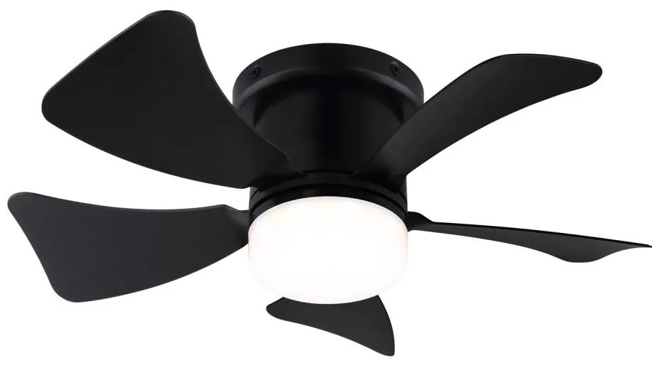 ZEVENTI - LED Stmívatelný stropní ventilátor MUNDAKA LED/10W/230V černá + DO 03609BLACK-OEM