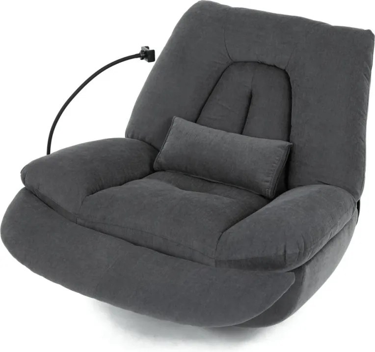 Polohovací křeslo TV-7081 GREY2, elektrické zabudované ovládání, látka, šedá (118 x 112) cm