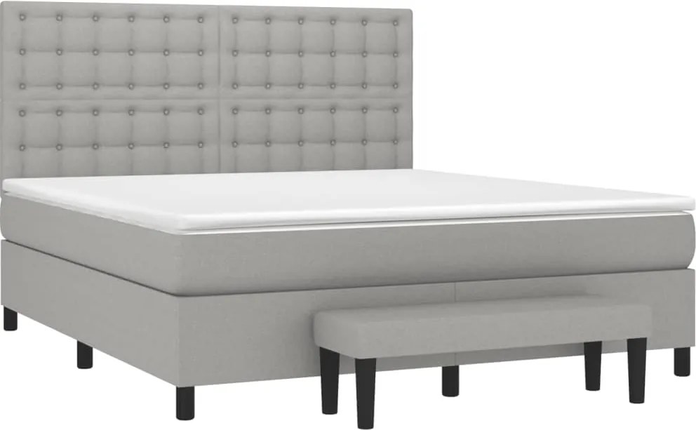 Box spring postel s matrací světle šedá 160 x 200 cm textil 3136925