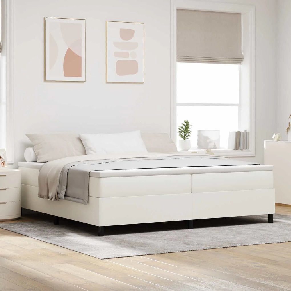 Rám platformy Krémová 200 x 200 cm Žebrovaná látka 3337429