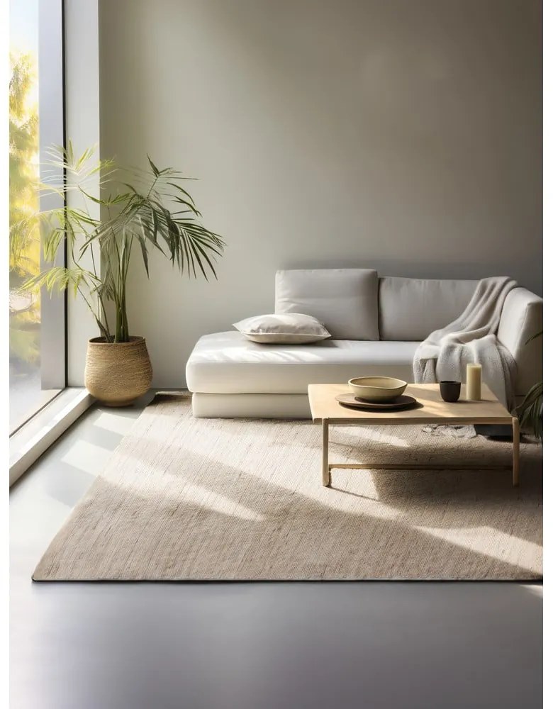 Béžový oboustranný/ručně tkaný koberec s příměsí juty 190x280 cm Handloom – Hanse Home