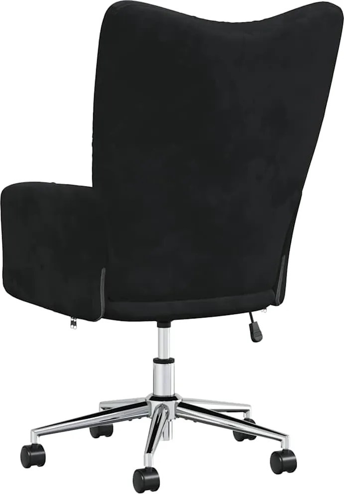 Relaxační křeslo černé samet 328167