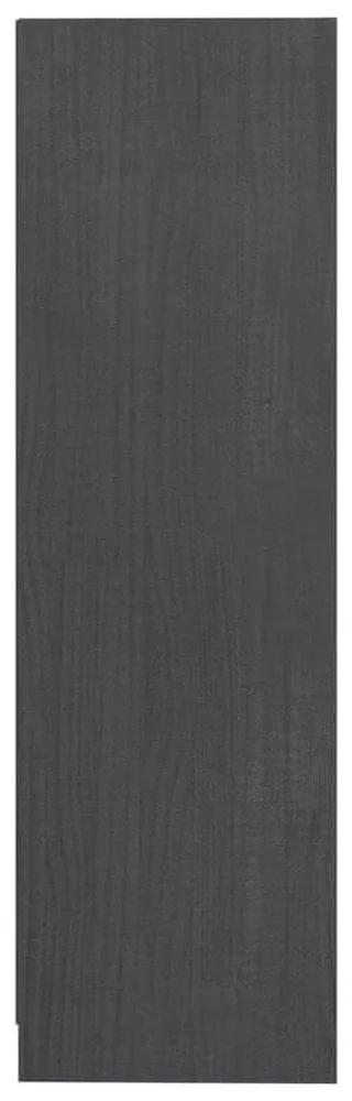 Petromila Knihovna / dělicí stěna šedá 104x33,5x110 cm masivní borovice