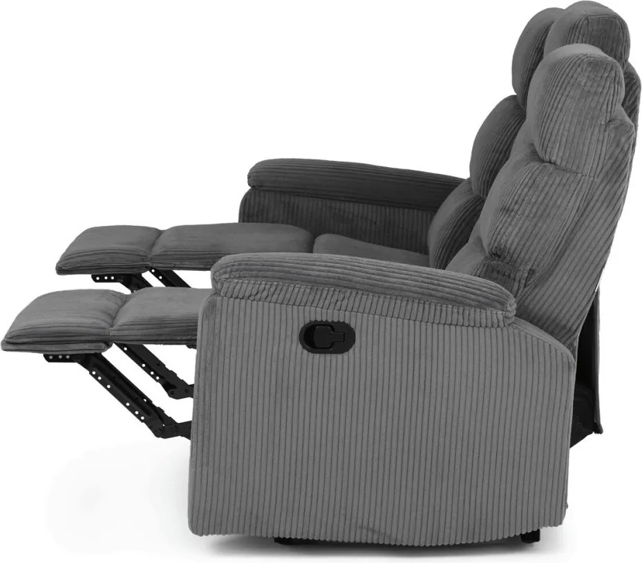 Sedací souprava, polohovací, šedá, manšestrová látka, ASD-C5981 GREY6
