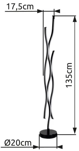 Globo 67206S - LED Stojací lampa GERONIMO LED/28W/230V 3000K černá