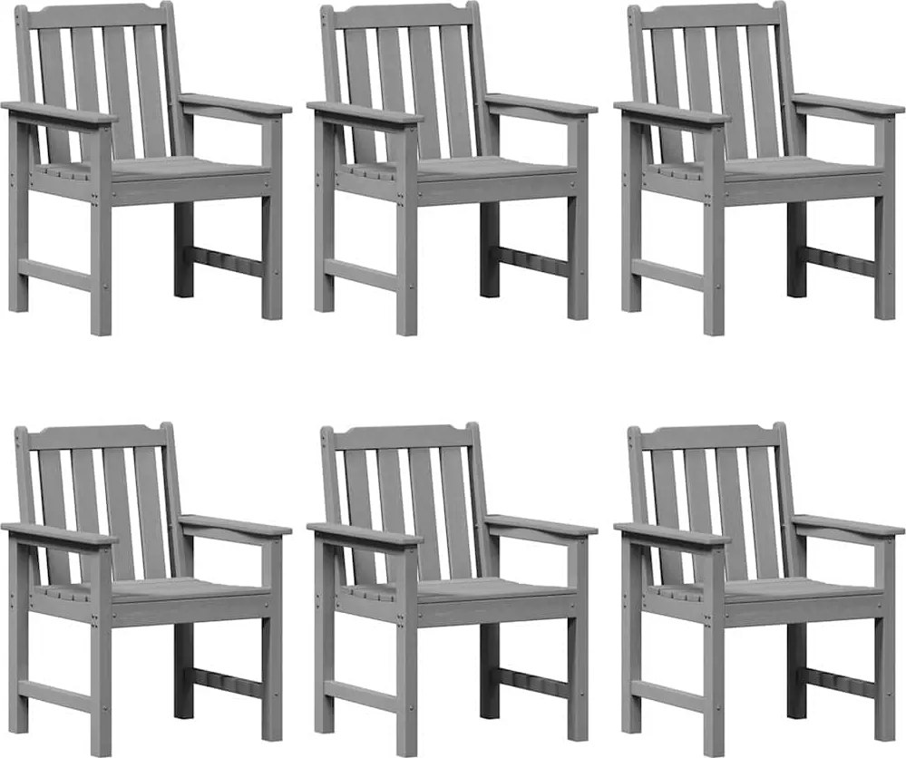 Zahradní křeslo 6 ks Světle šedá Polyethylen 3335800