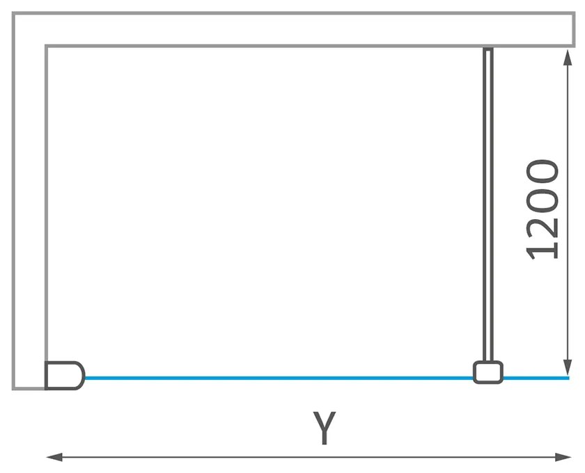 Roth Project Walk-in zástěna 90 cm brillant transparent EI TWF 09020 VPE