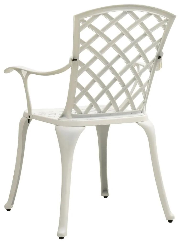Zahradní židle 6 ks litý hliník bílé - Default Title