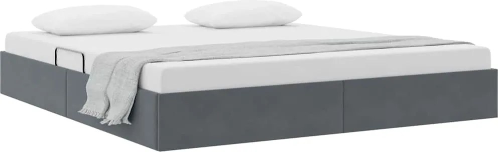 Postel s úložným prostorem Tmavě šedá 180 x 200 cm Samet 3370128