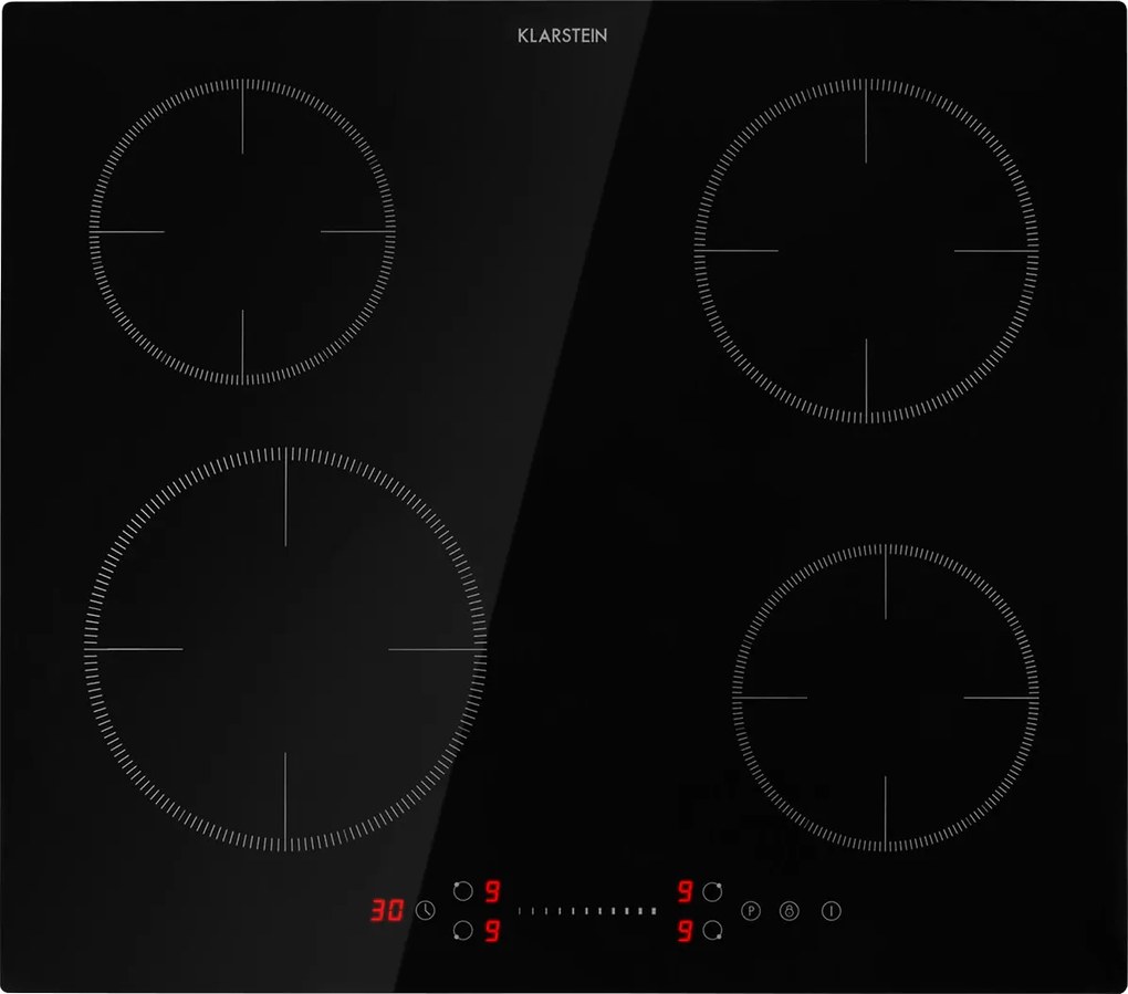 Klarstein Virtuoso EcoAdapt, indukční varná deska, 7200 W, 4 zóny, sklo, černá