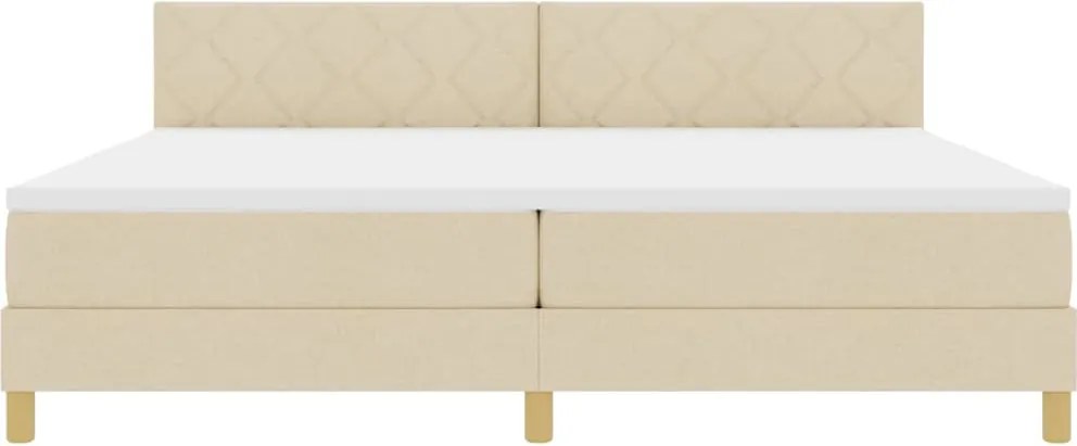 Postel s boxspringem s polštářem Krémová 200 x 200 cm textil 3339026