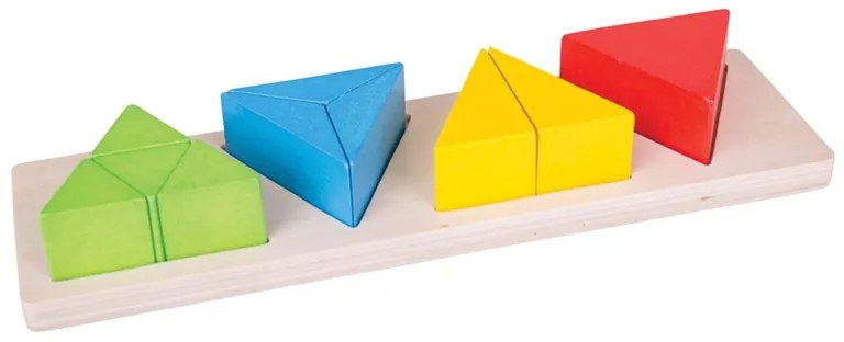 Bigjigs Toys Vkládací puzzle zlomky trojúhelníky