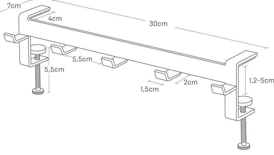 Matně černý nastavitelný ocelový háček Tower – YAMAZAKI