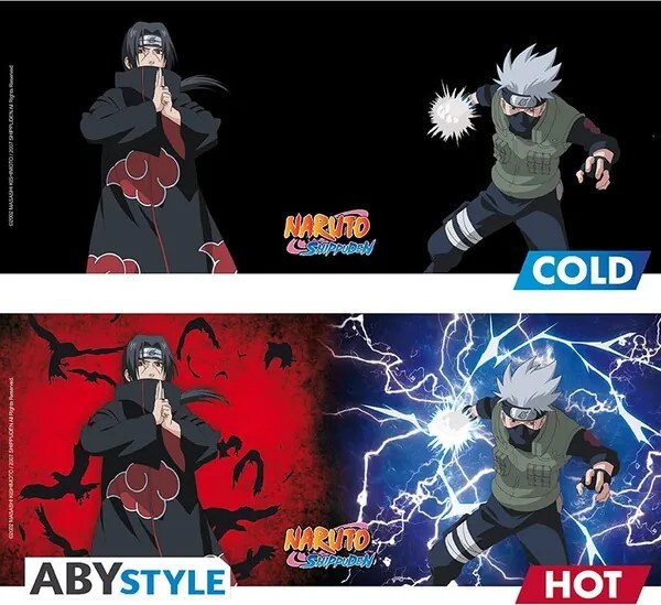 Hrnek Abysse Corp Naruto Shippuden - Kakashi/Itachi (měnící se motiv) 460 ml Vícebarevná