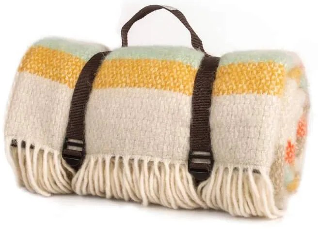 Pikniková vlněná deka Polo Illusion Stripe Spring 183x150 cm Tweedmill
