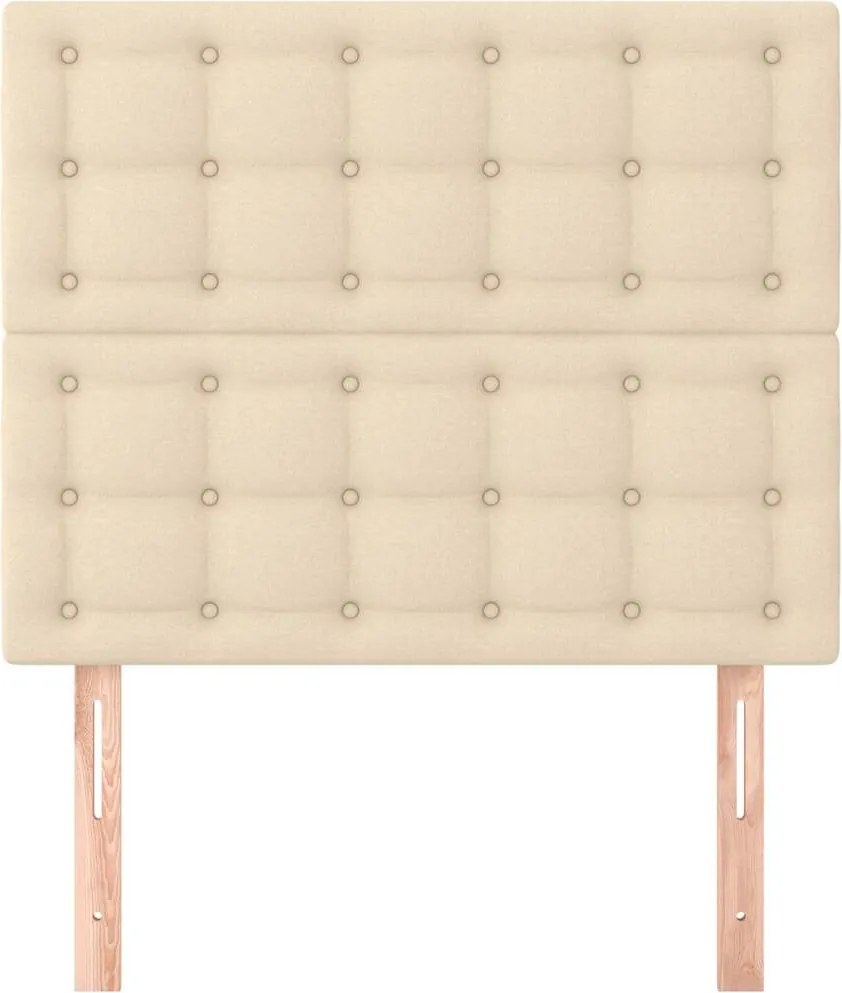 Čelo postele krémové 80x5x118/128 cm látkové 3116745