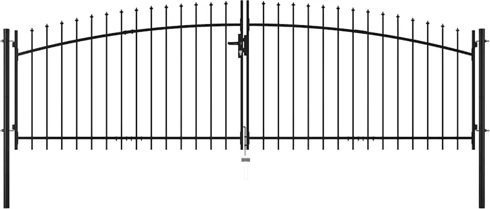 Dvoukřídlé plotové brány Woerden s kopím nahoře 400 x 199,5 cm 145740